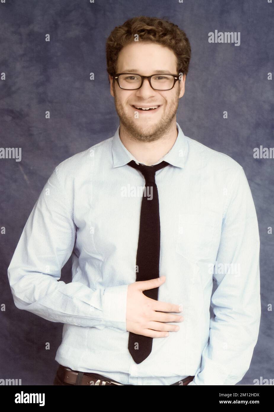 Retro celebrity portraits - Seth Rogen, at a press conference event ...