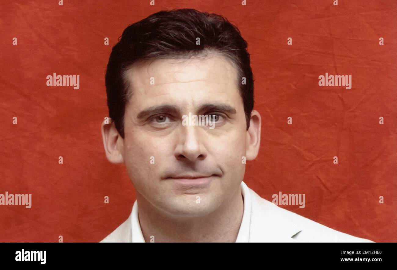 Retro celebrity portraits - Steve Carell, at a press conference event ...