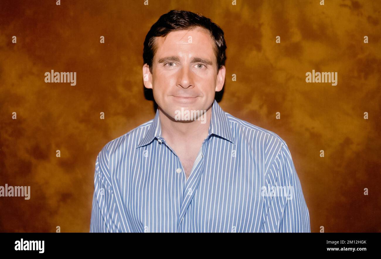 Retro celebrity portraits - Steve Carell, at a press conference event ...