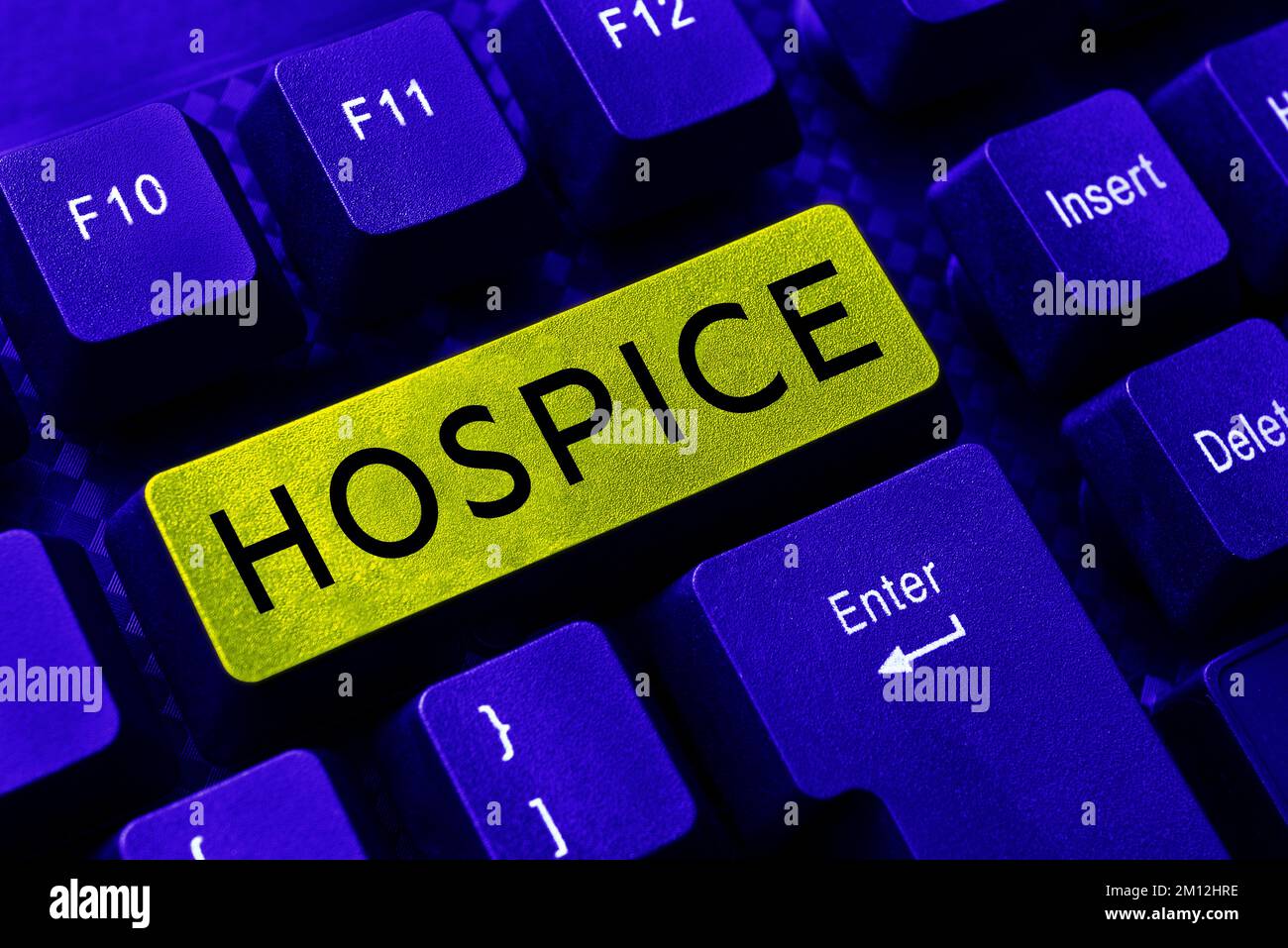 Hand writing sign Hospice. Word Written on focuses on the palliation of ...