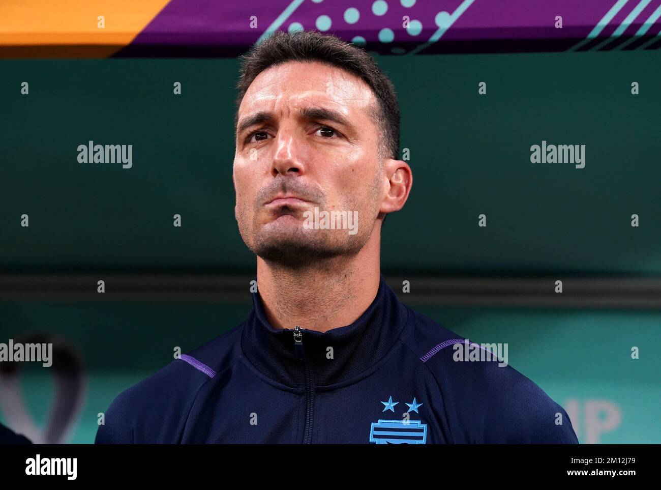 Argentina manager Lionel Scaloni during the FIFA World Cup Quarter ...