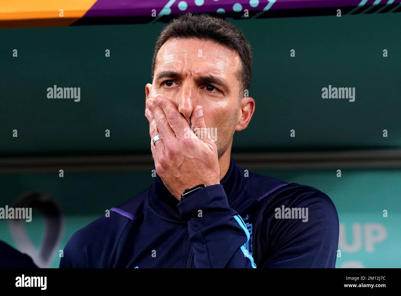 Argentina manager Lionel Scaloni during the FIFA World Cup Quarter ...