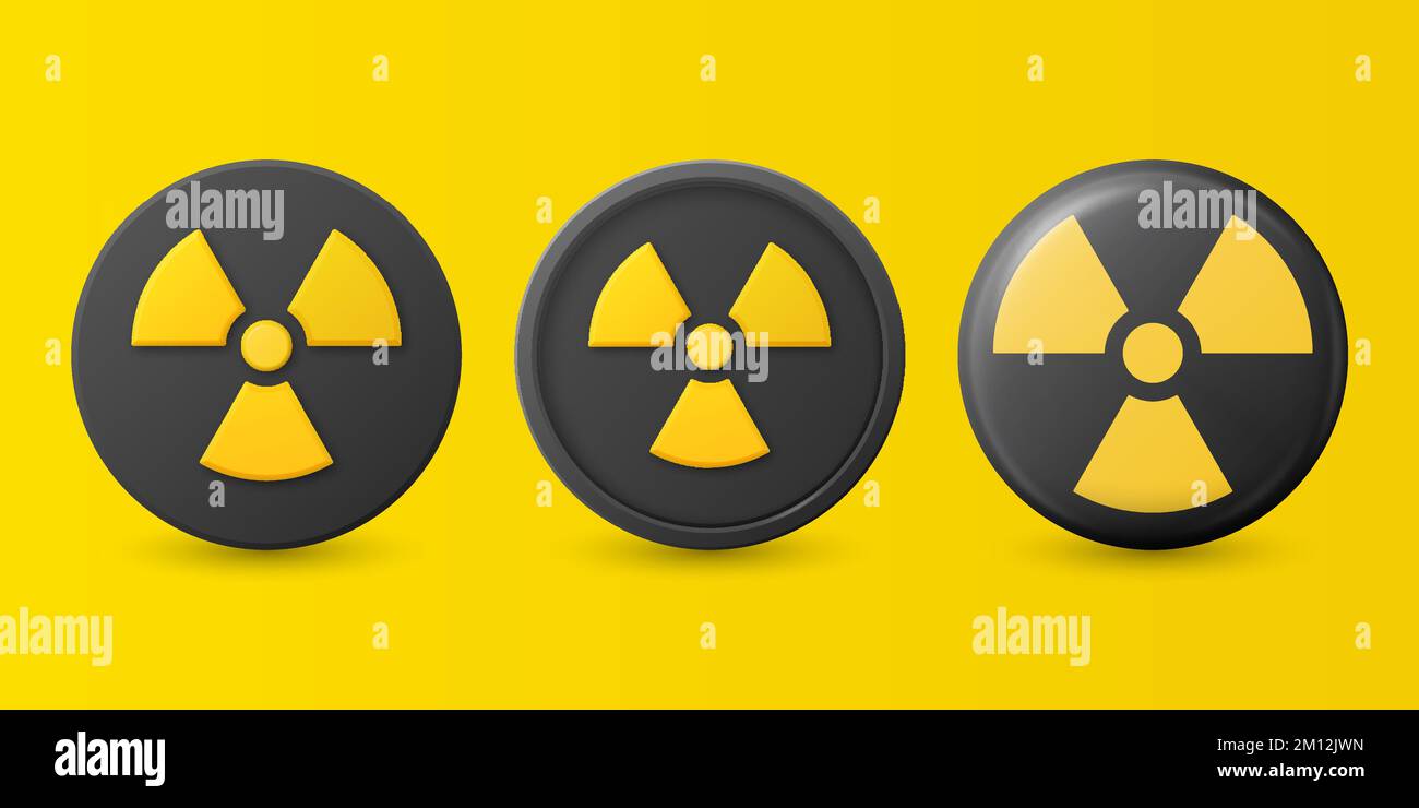 Vector Yellow Warning, Danger Radiation Sign Icon Set Isolated. Nuclear ...