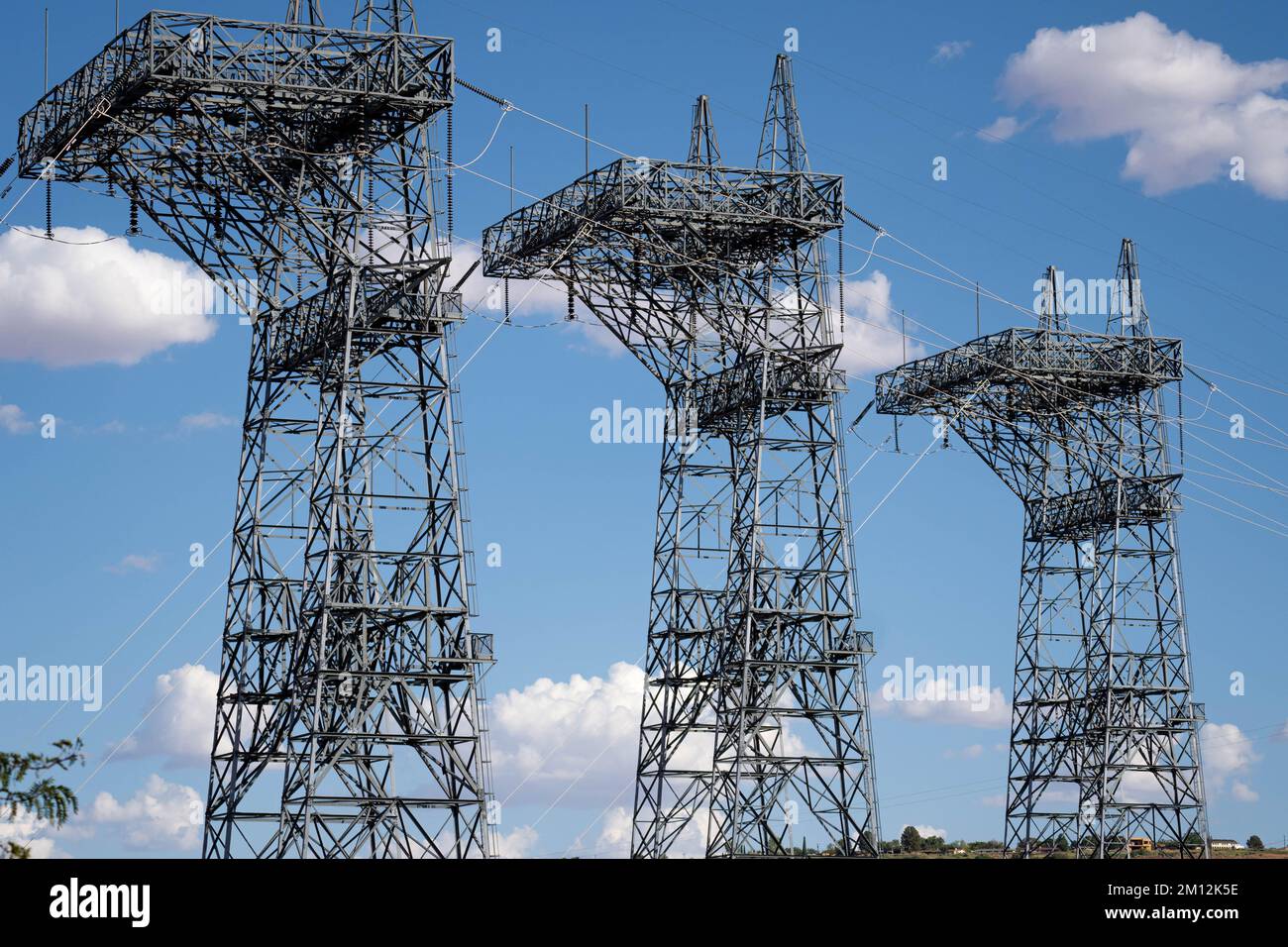 The tall power lines in the Glen Canyon Powerplant in Page, Arizona ...