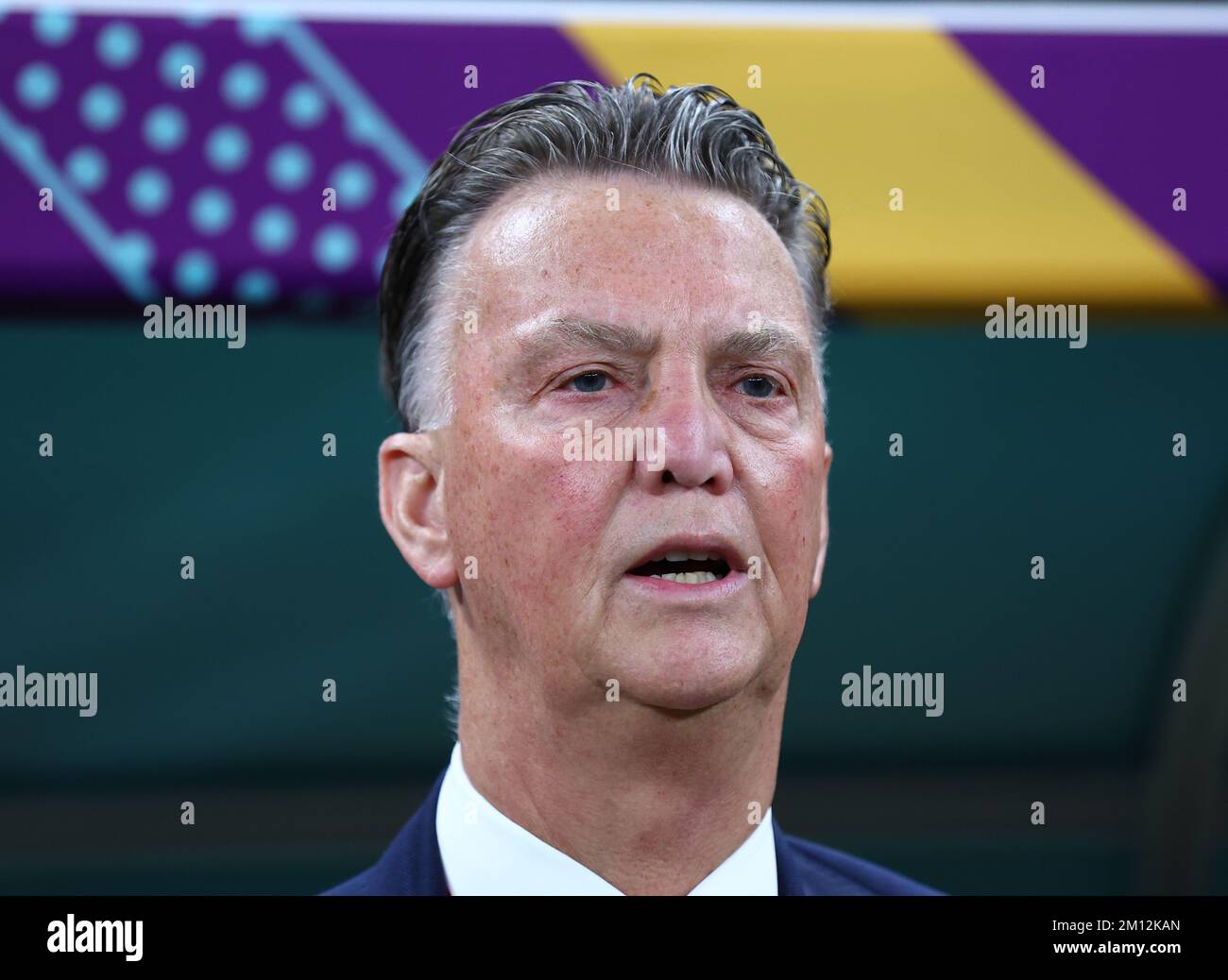 Doha, Qatar, 9th December 2022. Louis van Gaal coach of Netherlands ...