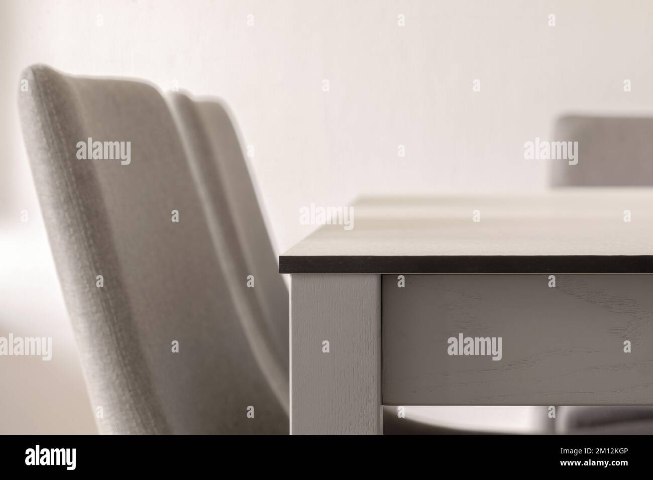 Close up of dining table corner detail. Modern kitchen interior concept ...