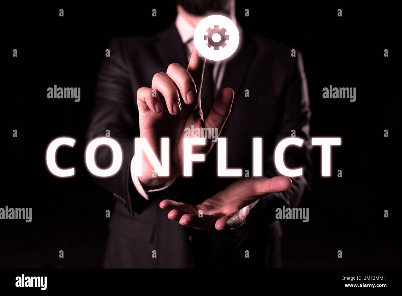 Sign displaying Conflict. Business idea disagreeing with someone about ...