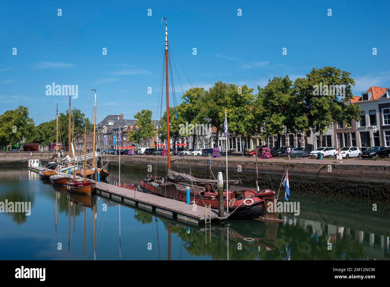Historic ships in the museum harbour at the Old Harbour, Zierikzee ...
