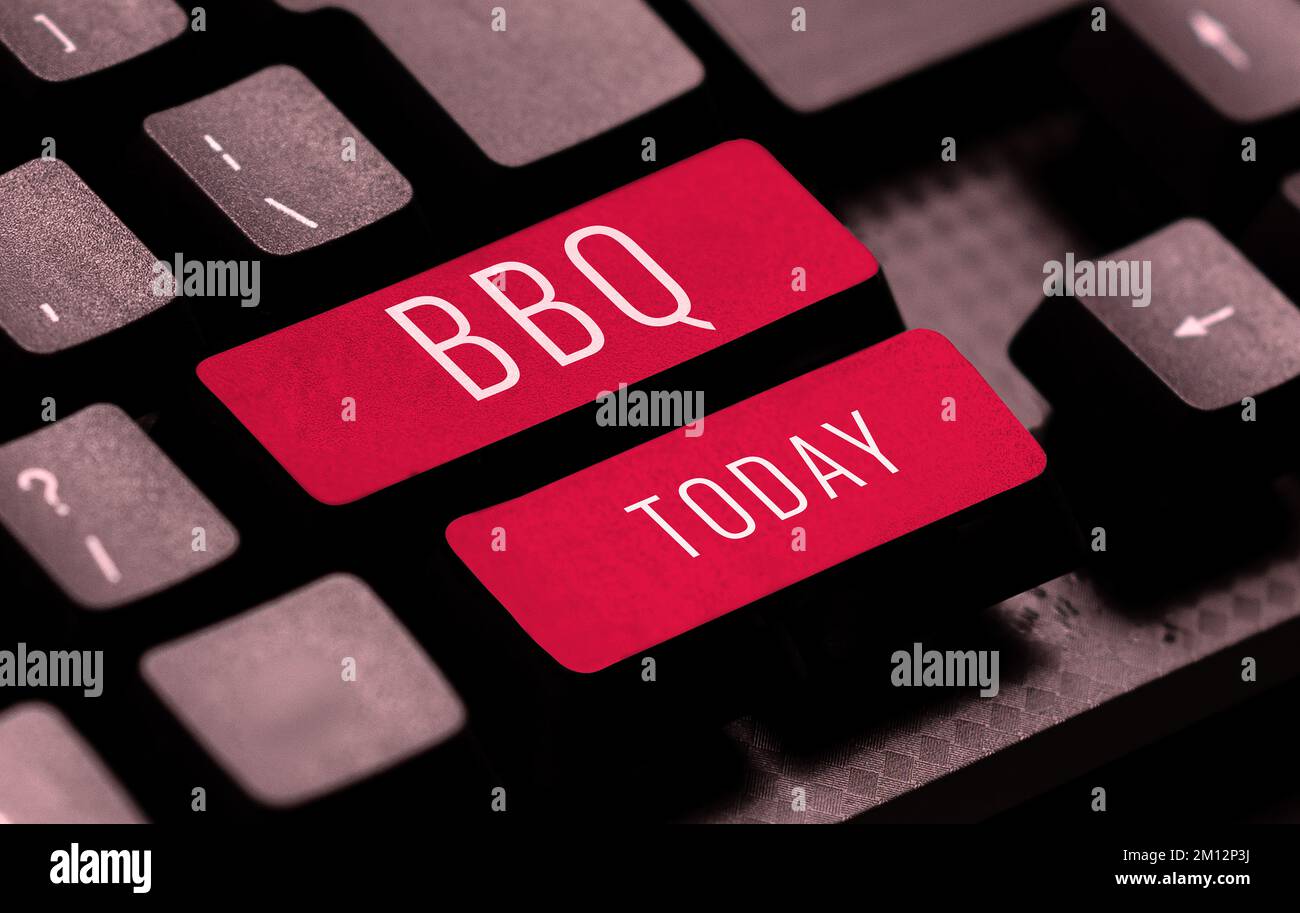 Hand writing sign Bbq. Business idea usually done outdoors by smoking ...