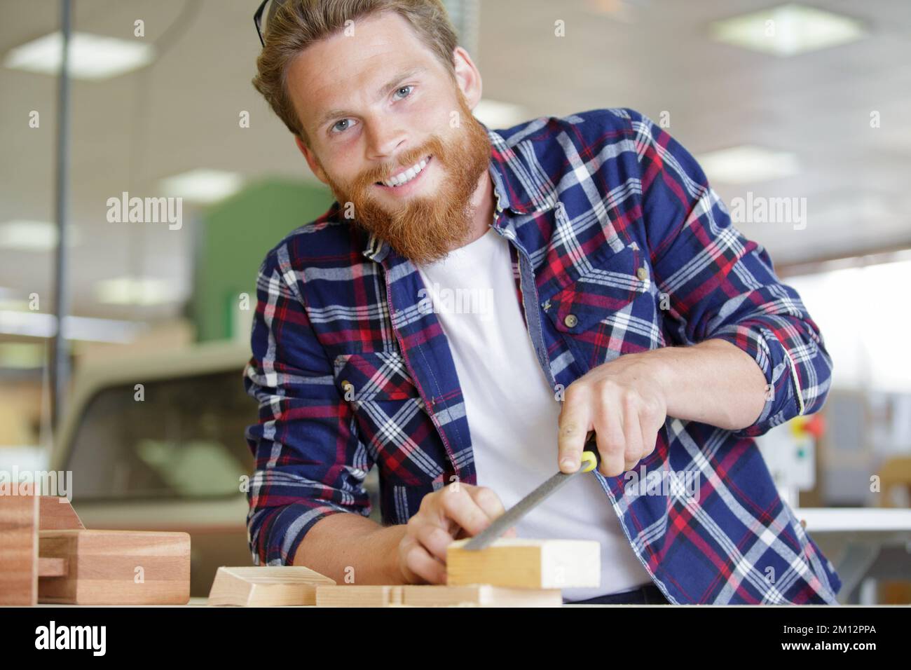 Smoothing wood industrial carpenter worker hi-res stock photography and ...