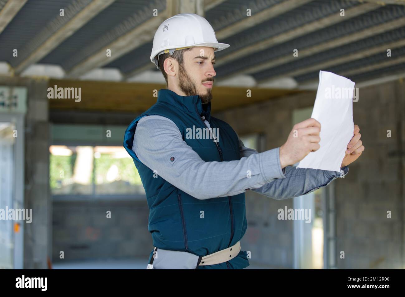construction worker planning constructor developer concept Stock Photo ...