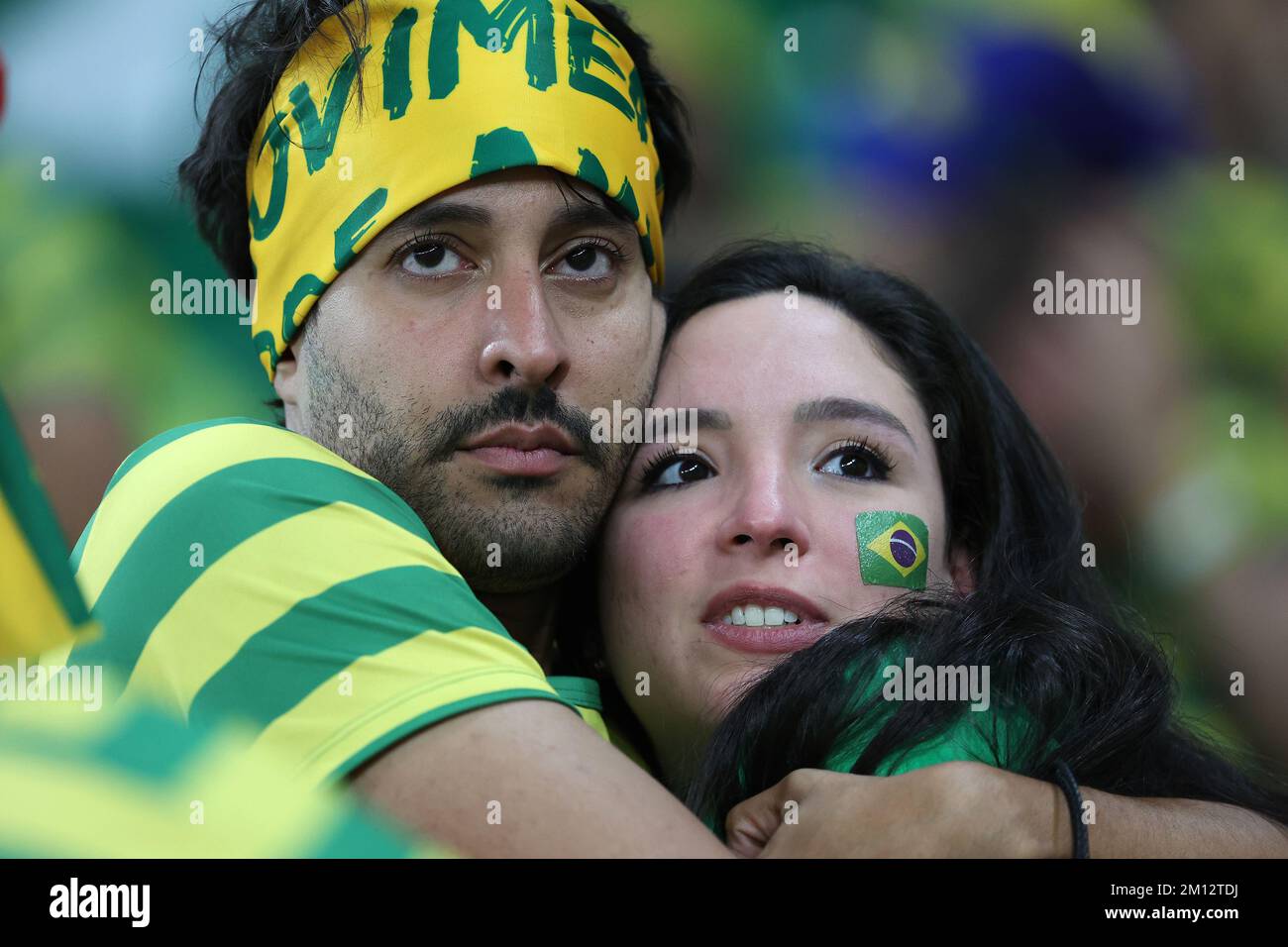 AL RAYYAN, QATAR - DECEMBER 09: Brazilian football fans dissapointed ...