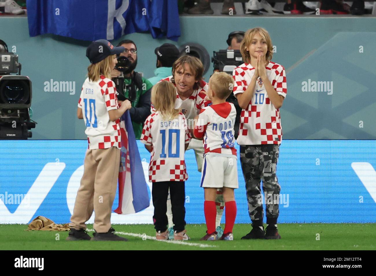 AL RAYYAN, QATAR - DECEMBER 09: Luka Modric celebrating with children ...