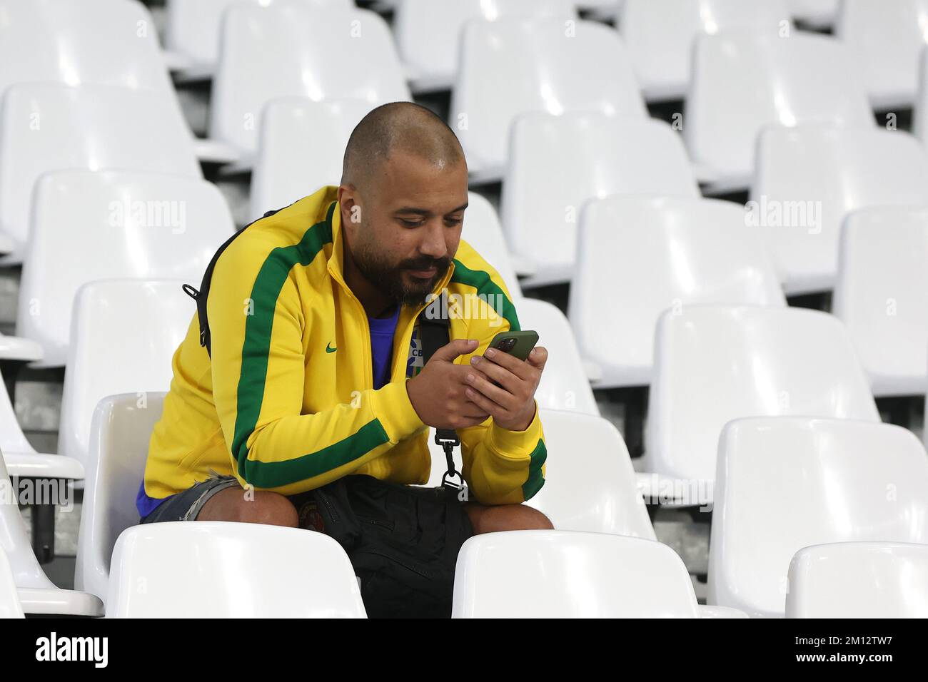 AL RAYYAN, QATAR - DECEMBER 09: Brazilian football fans dissapointed ...