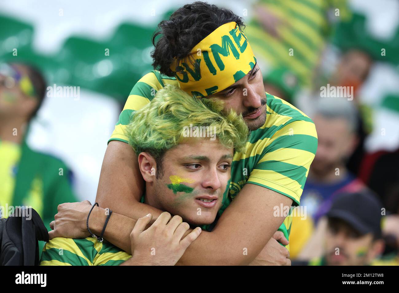 AL RAYYAN, QATAR - DECEMBER 09: Brazilian football fans dissapointed ...