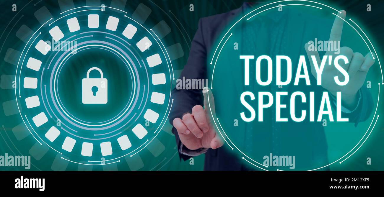 Conceptual caption Today's Special. Word Written on a day that's filled ...