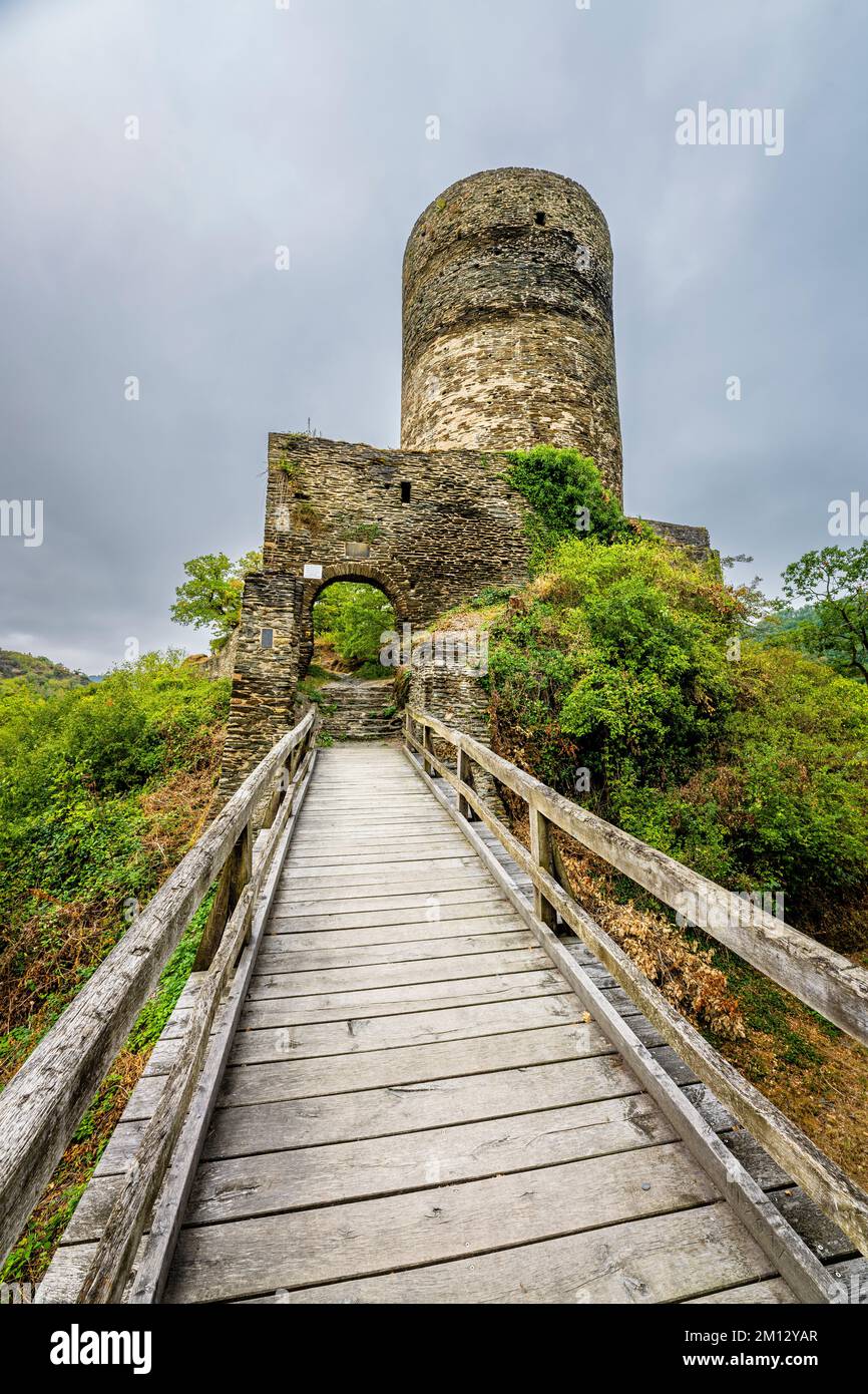 Stahlberg castle ruin near Bacharach-Steeg, it was built as a counter ...