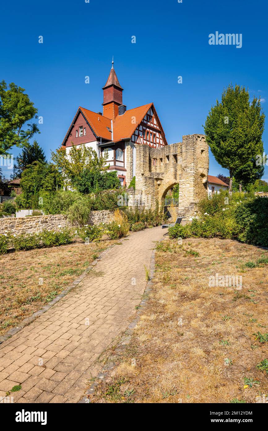 Uffhub gate with old electric power station in Ingelheim am Rhein, part ...