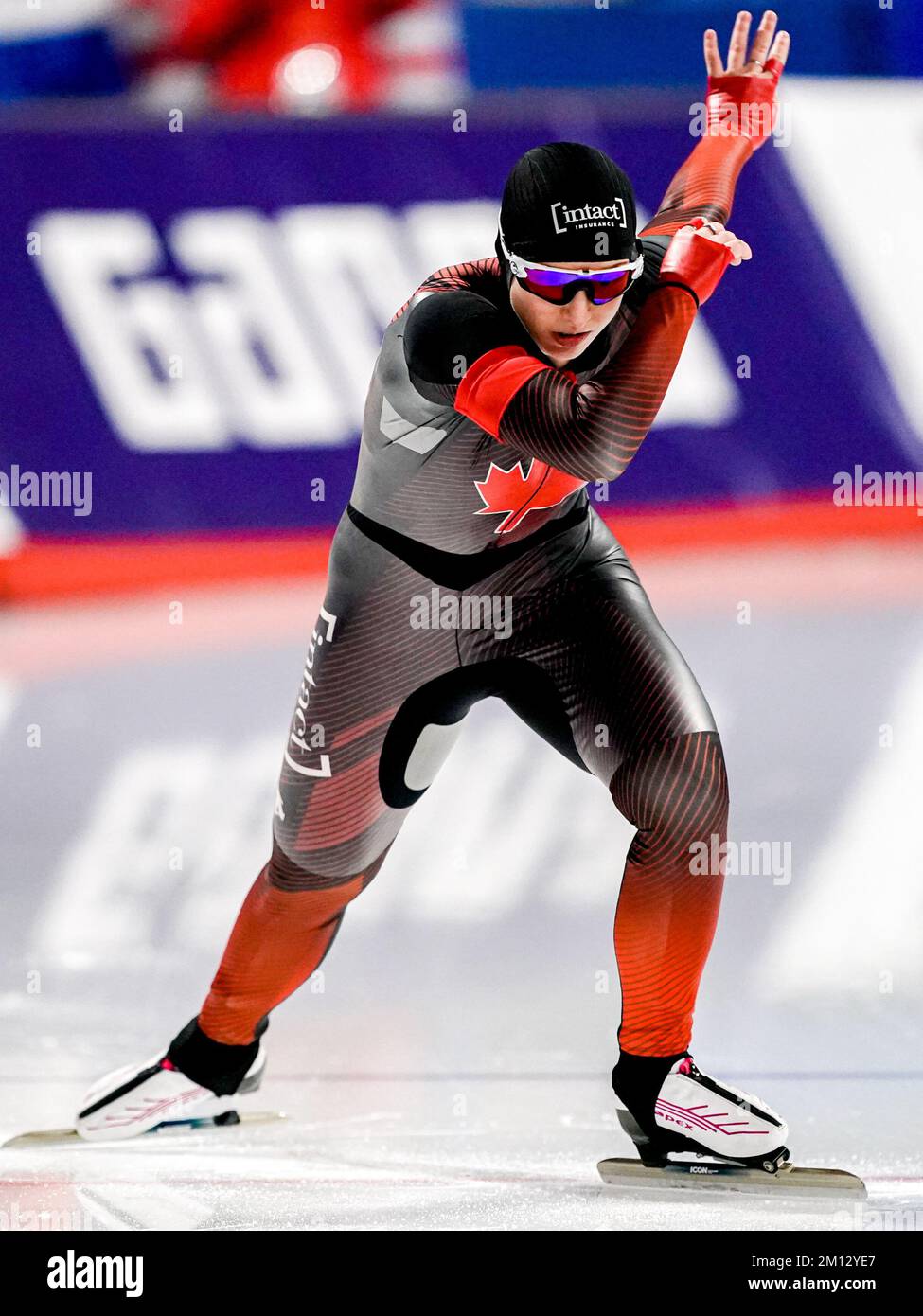 CALGARY, CANADA - DECEMBER 9: Rose Laliberte-Roy of Canada competing on ...