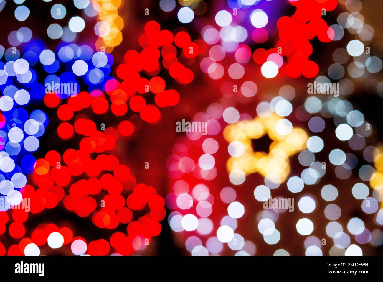 Lights on the Christmas market punch garden in the count's palace ...