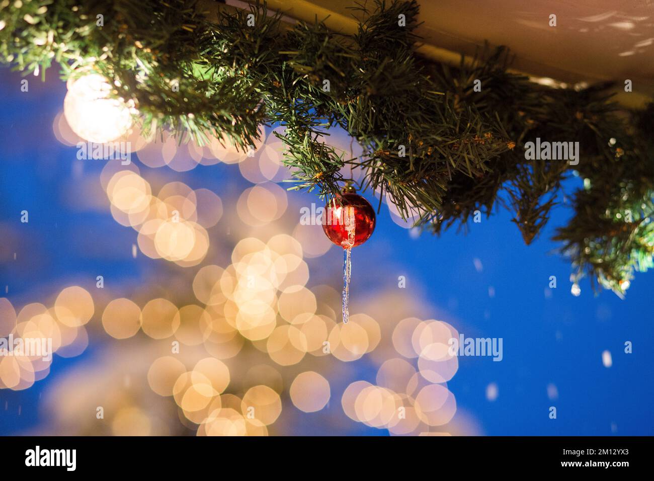Lights and Christmas decorations at the Christmas market punch garden ...