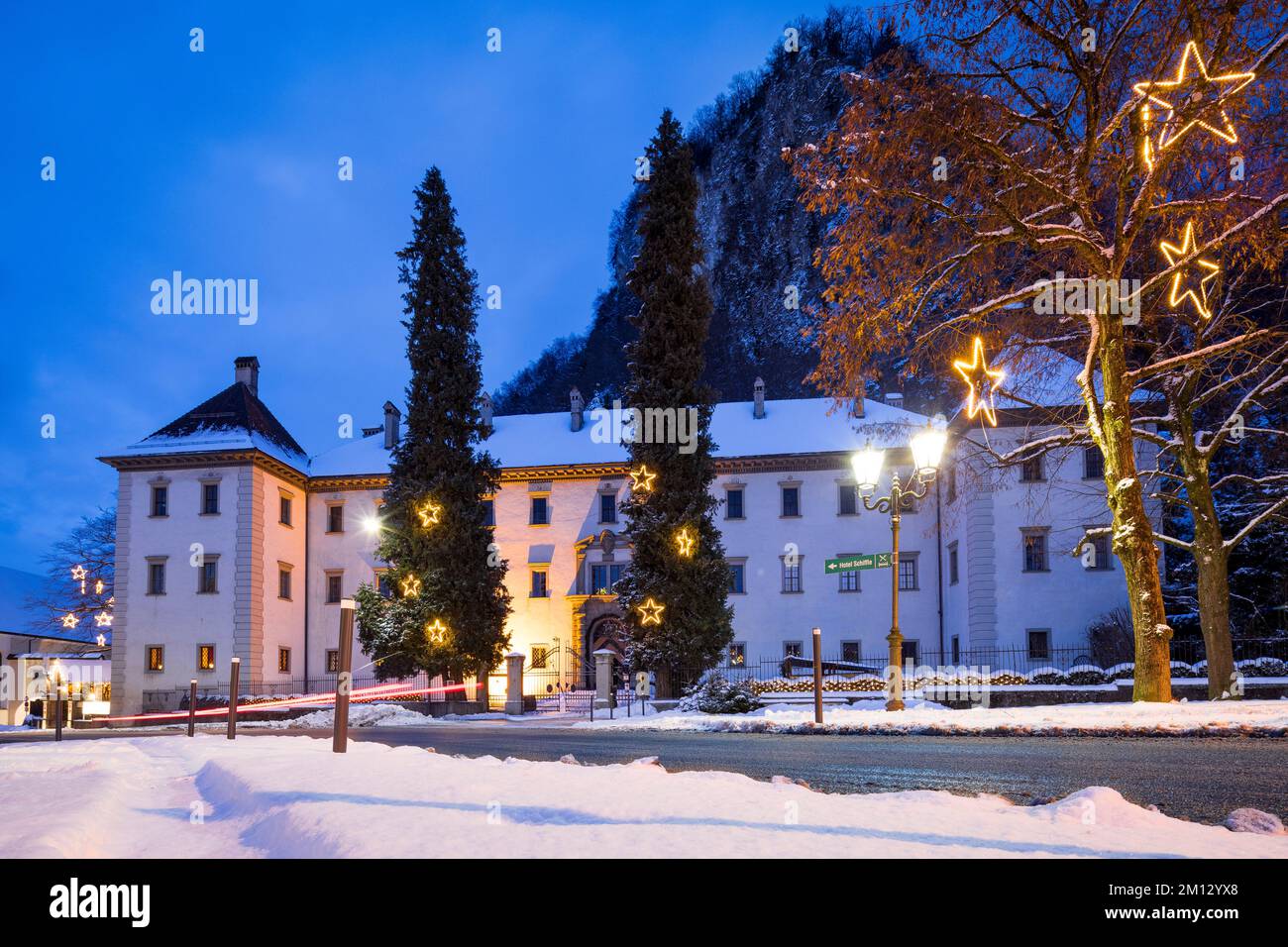 Renaissance palace at the schlossplatz in hohenems hi-res stock ...