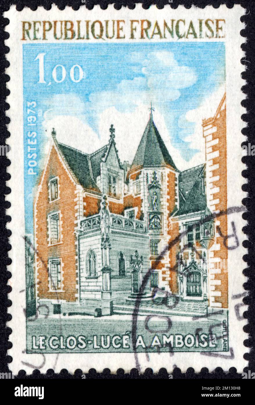TIMBRE OBLITÉRÉ LE CLOS-LUCÉ À AMBOISE. RÉPUBLIQUE FRANÇAISE. POSTES ...