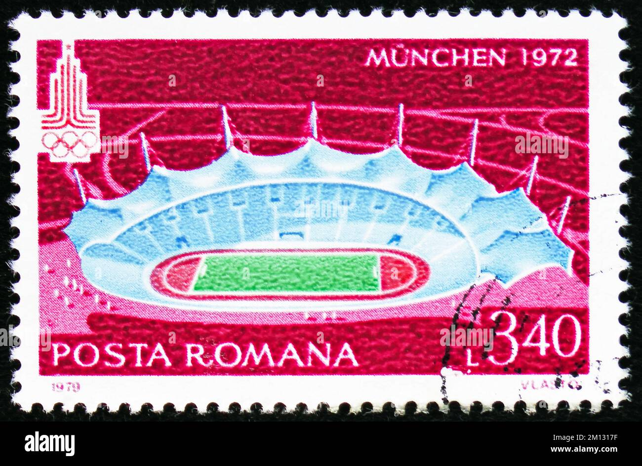 MOSCOW, RUSSIA - OCTOBER 29, 2022: Postage stamp printed in Romania ...