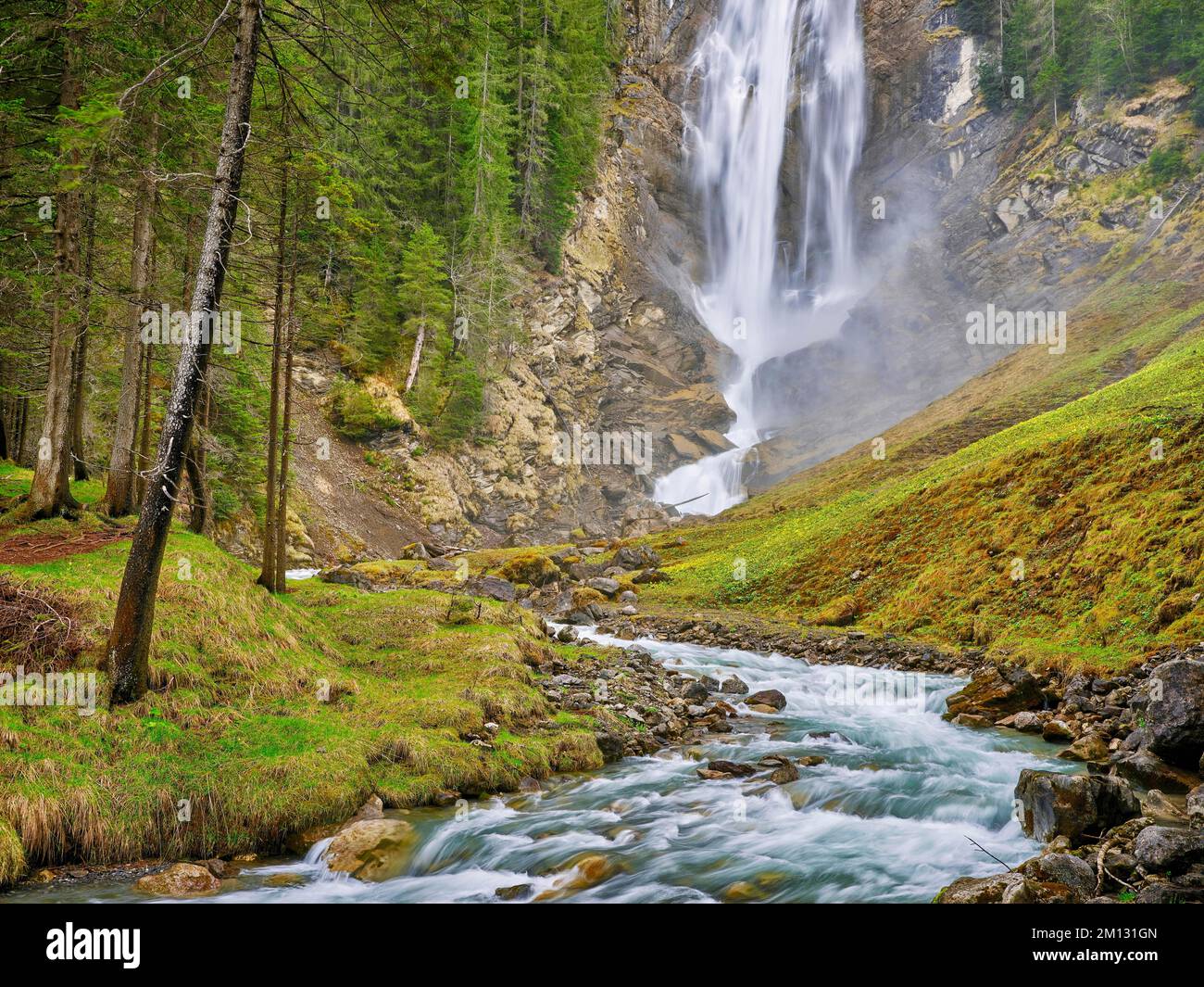 Iffigfall waterfall, Lenk, Simmental, Canton Bern, Switzerland, Europe ...