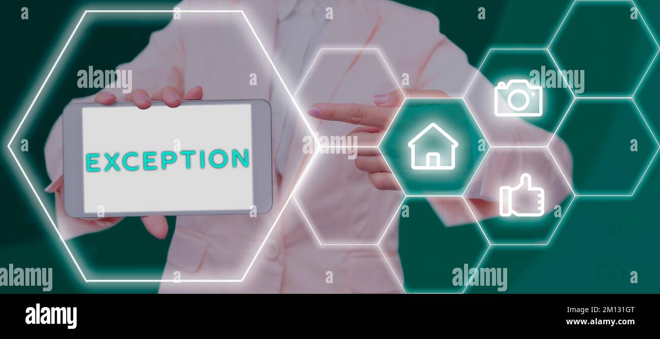 Inspiration showing sign Exception. Word Written on person or thing ...