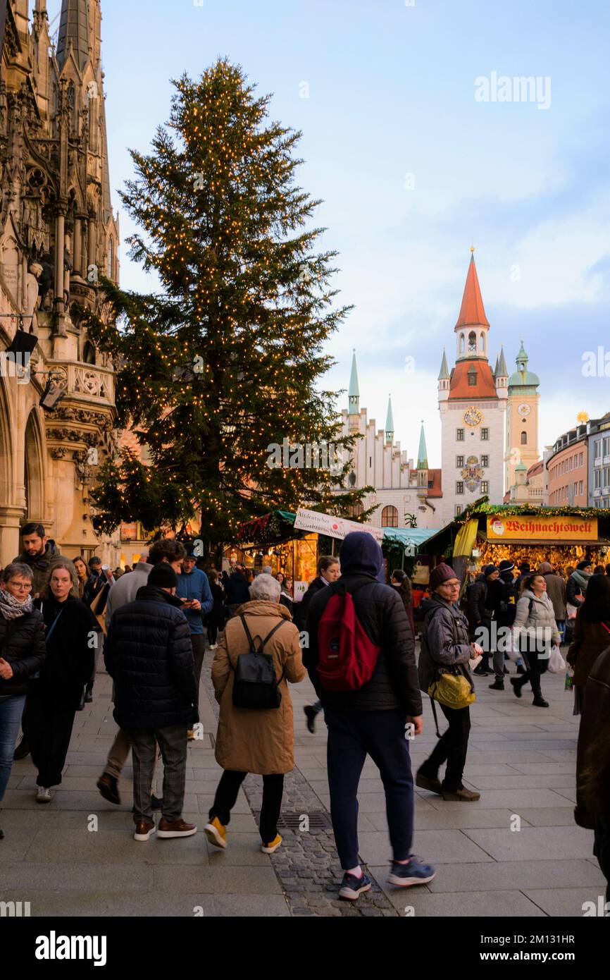 Christmas market at Marienplatz in Munich, Bavaria, Germany, Europe ...