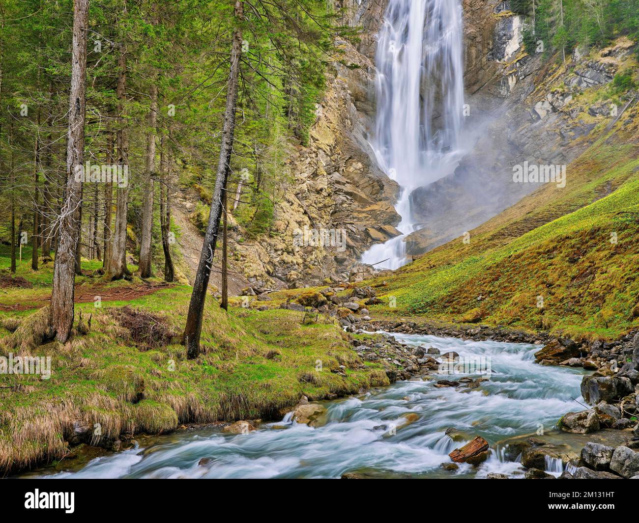 Iffigfall waterfall, Lenk, Simmental, Canton Bern, Switzerland, Europe ...
