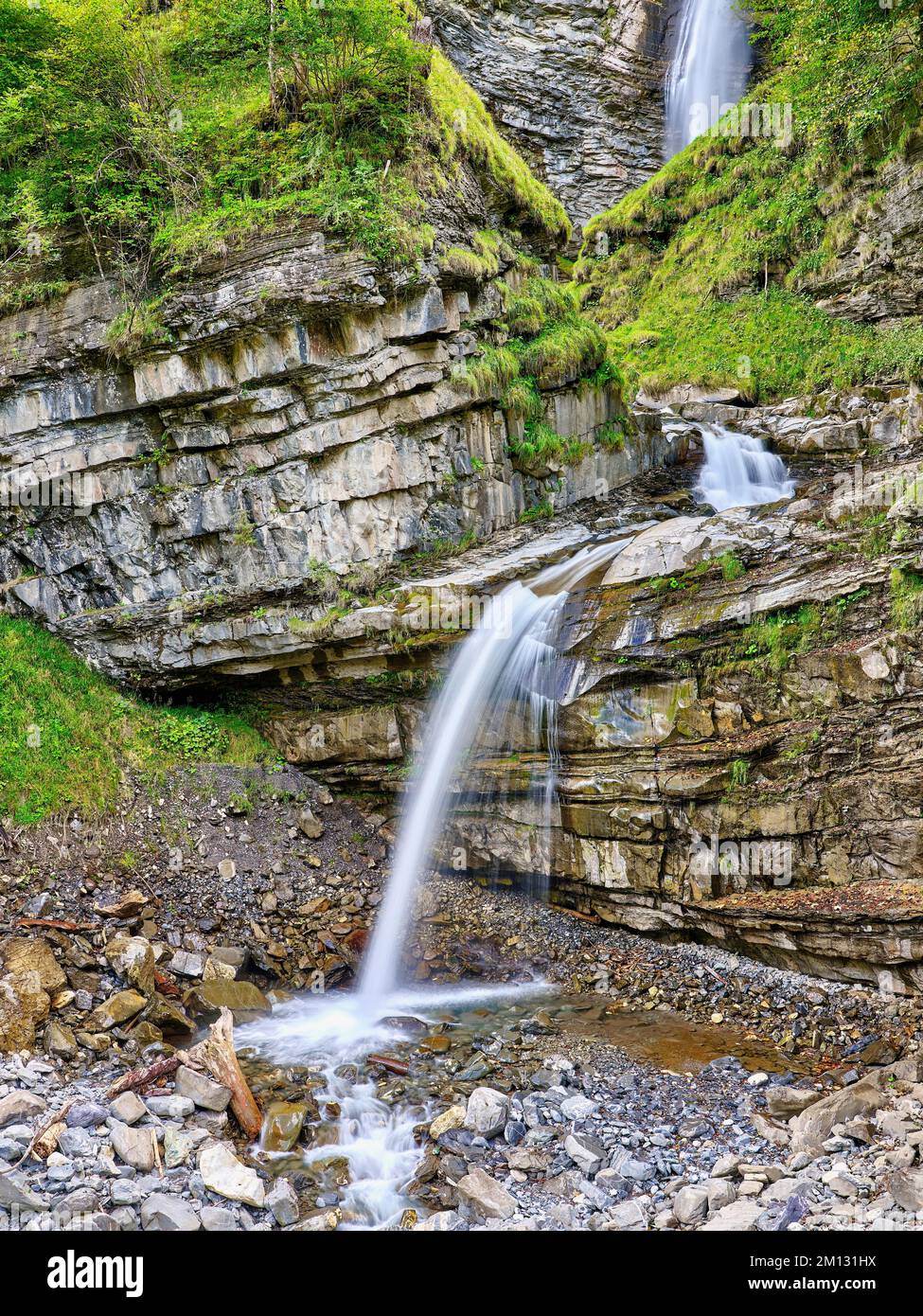 Diesbach waterfall, Canton Glarus, Switzerland, Europe Stock Photo - Alamy