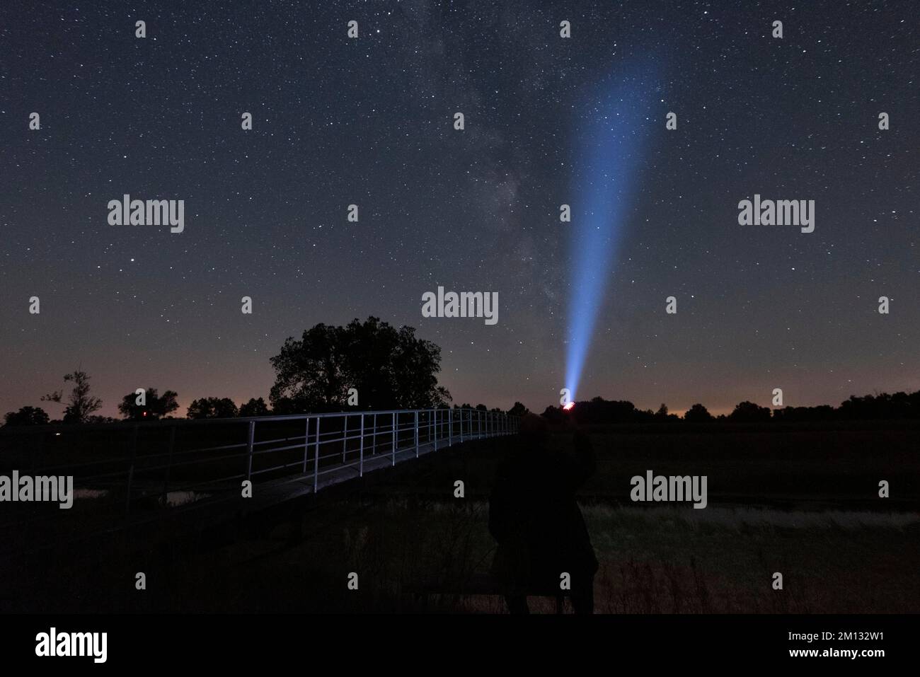 Milky Way, glow of a torch, Westhavelland Star Park, Rübehorst ...