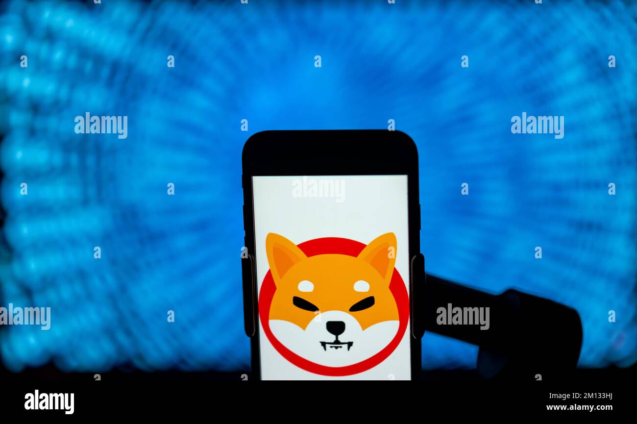 In this photo illustration, the logo of SHIBA INU (SHIB) is seen ...