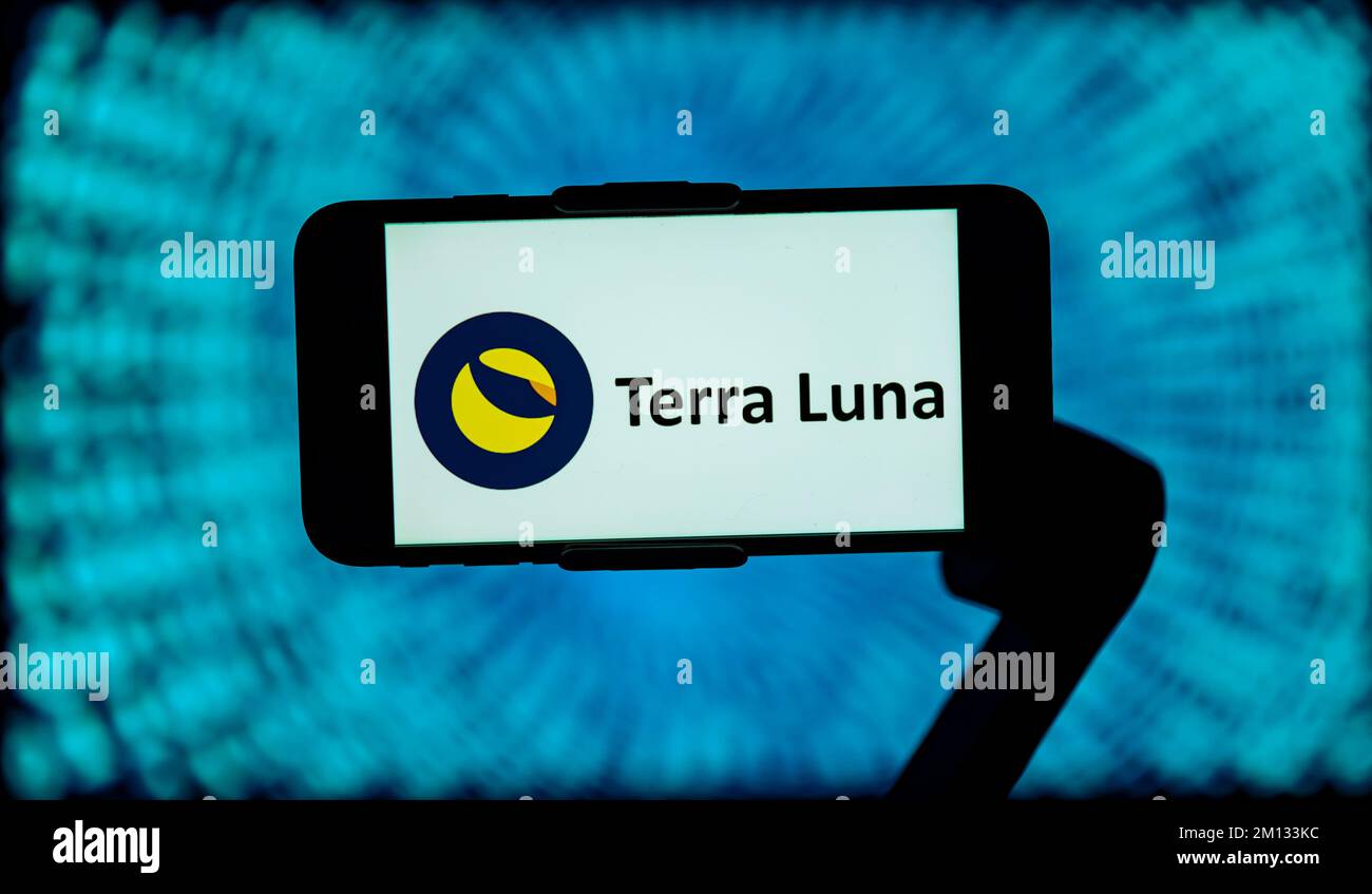 In this photo illustration, the logo of Terra (LUNA) is seen displayed ...