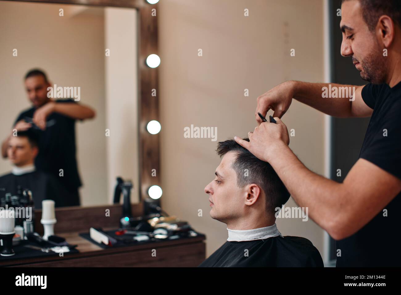 Barber job mens haircut in hi-res stock photography and images - Alamy