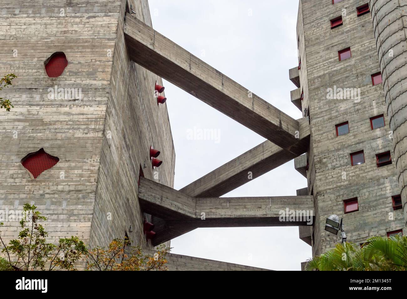 SESC Pompeia building in San Paolo, Brazil. August 2022. Modernist ...