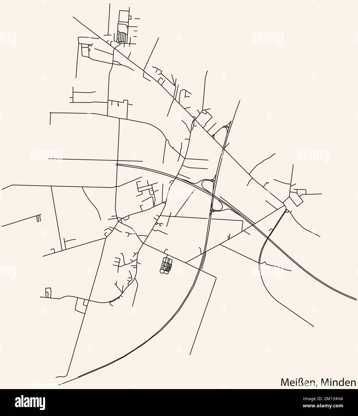 Street roads map of the MEISSEN QUARTER, MINDEN Stock Vector Image ...