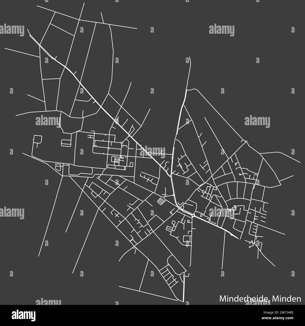 Street roads map of the MINDERHEIDE QUARTER, MINDEN Stock Vector Image ...