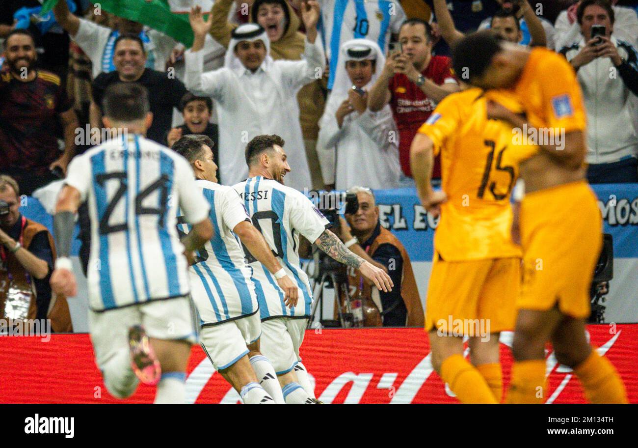 Doha, Qatar. 9th Dec, 2022. Goal celebration: Lionel Messi (Arg ...