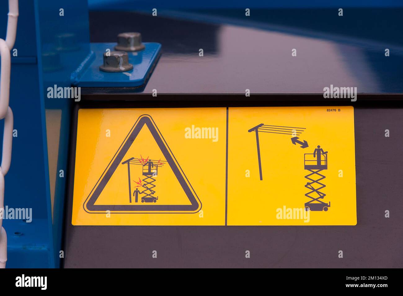 Warning signs on construction machinery, Bauma 2022, the world's ...