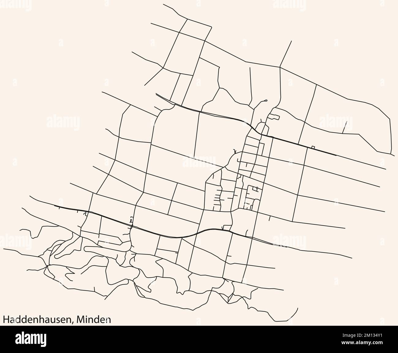 Street roads map of the HADDENHAUSEN QUARTER, MINDEN Stock Vector Image ...