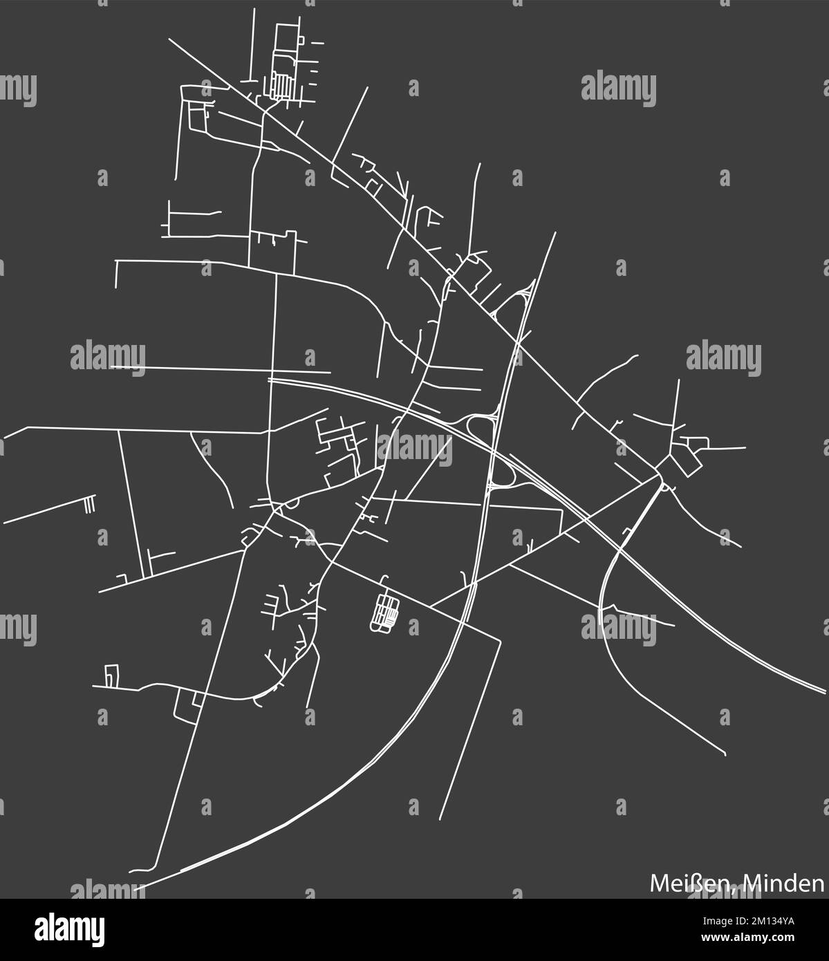 Street roads map of the MEISSEN QUARTER, MINDEN Stock Vector Image ...