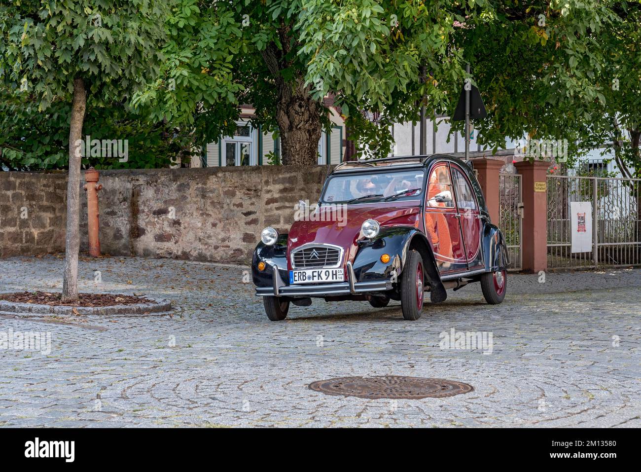 Vintage car Citroën 2CV in motion, ugly duck, model Charleston, year of ...