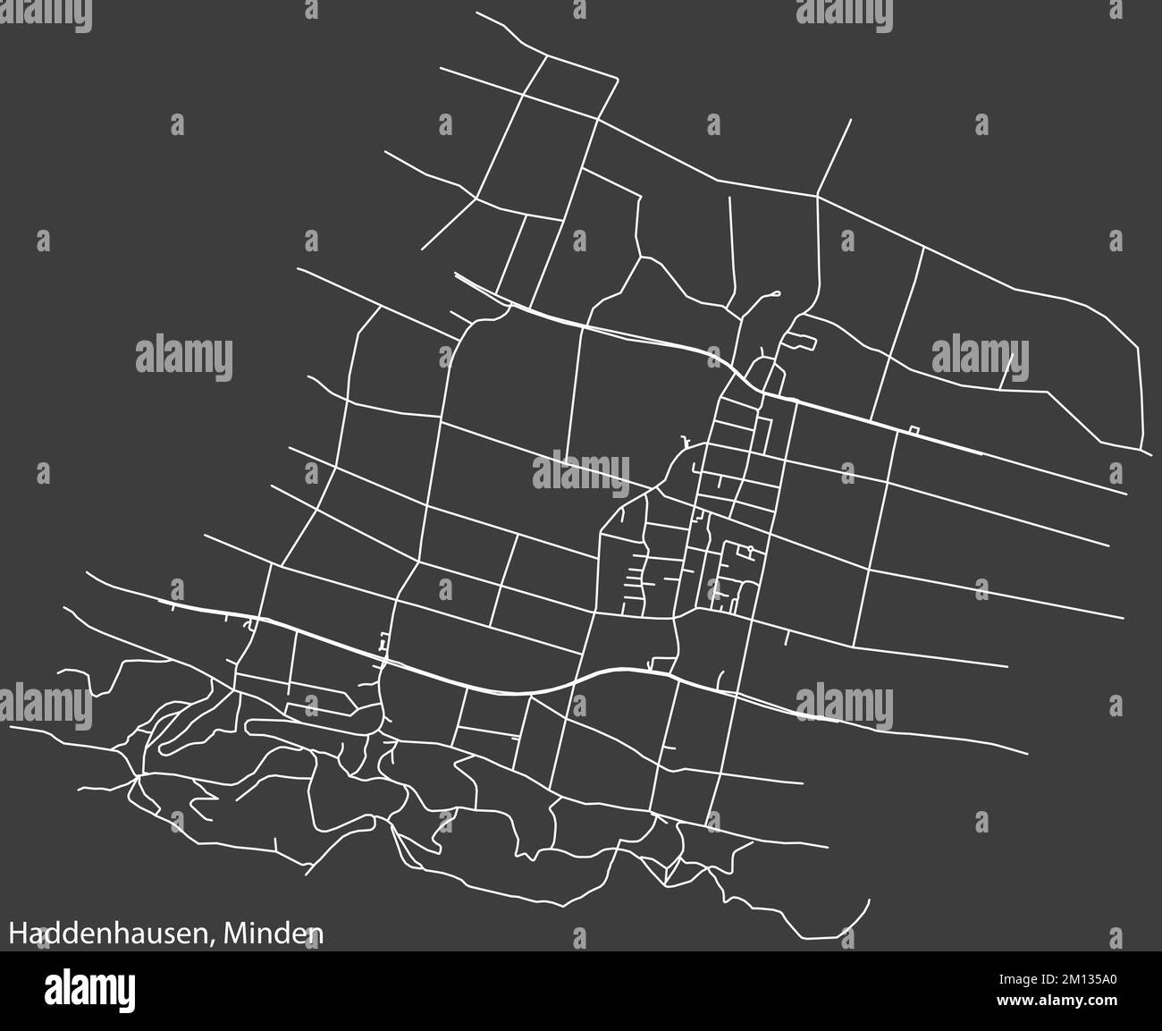 Street roads map of the HADDENHAUSEN QUARTER, MINDEN Stock Vector Image ...