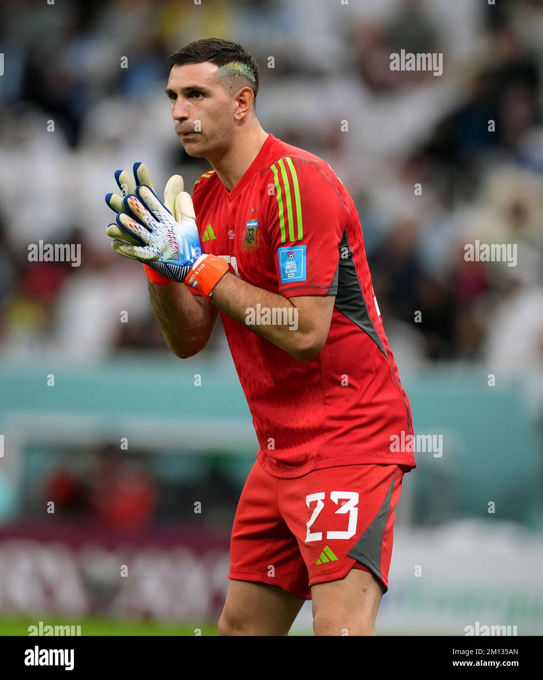 Argentina goalkeeper Emiliano Martinez during the FIFA World Cup ...