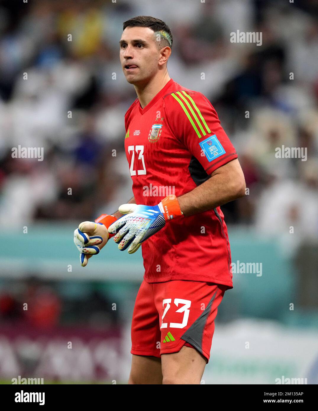 Argentina goalkeeper Emiliano Martinez during the FIFA World Cup ...