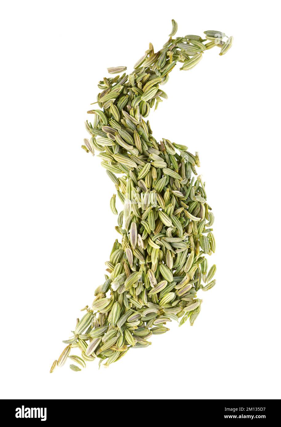 Fennel seeds isolated on white background. Green fennel grains. Spices ...