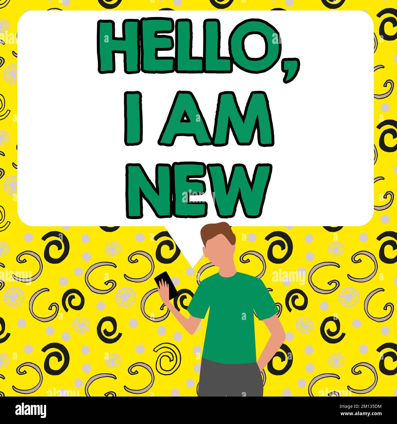 Handwriting text Hello, I Am New. Internet Concept introducing oneself ...